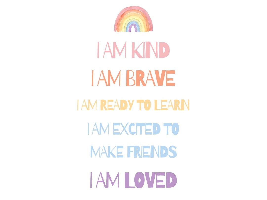 Kids Affirmations Poster | Positive Affirmations Kids | Classroom ...