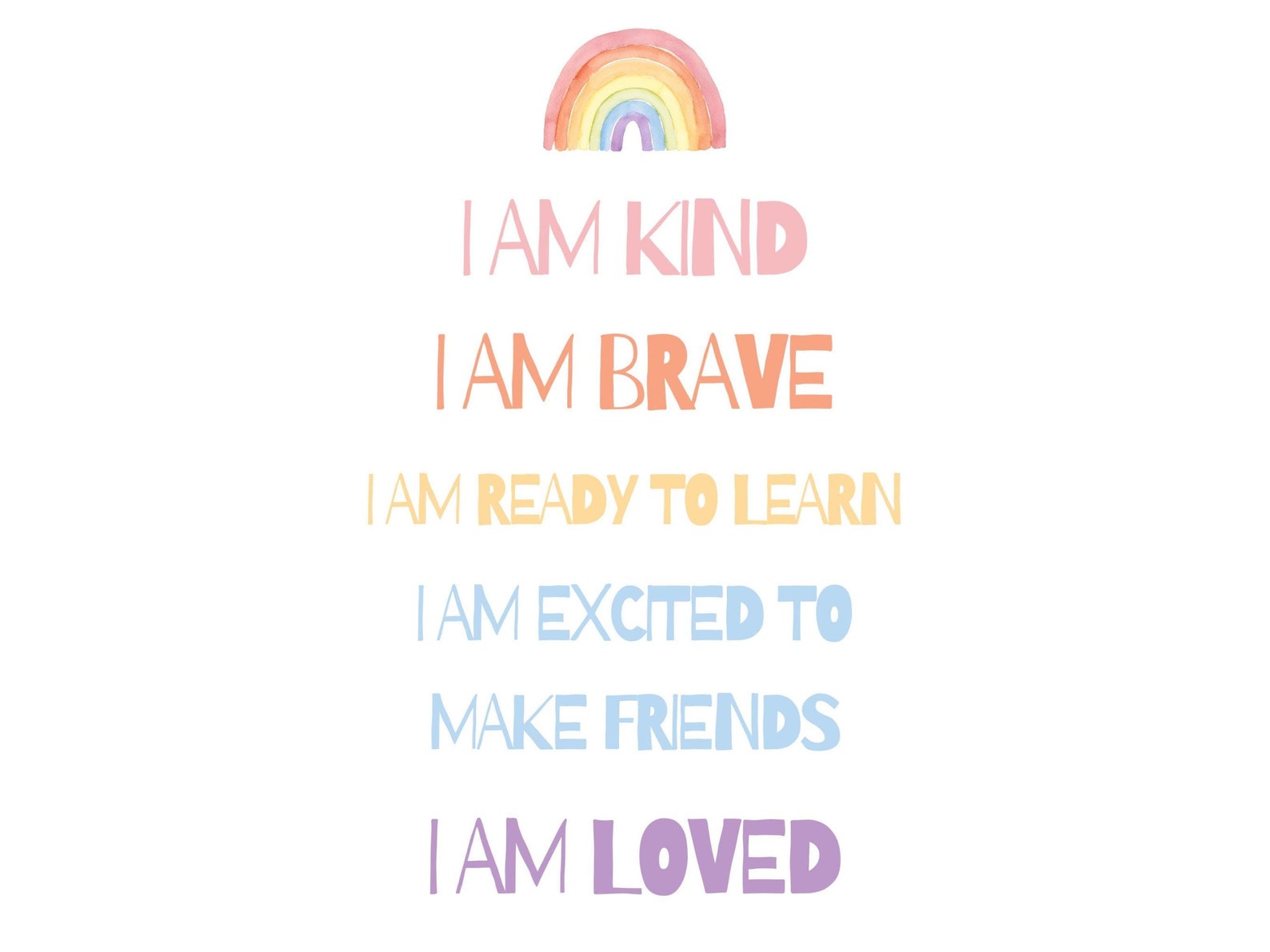 Kids Affirmations Poster | Positive Affirmations Kids | Classroom ...