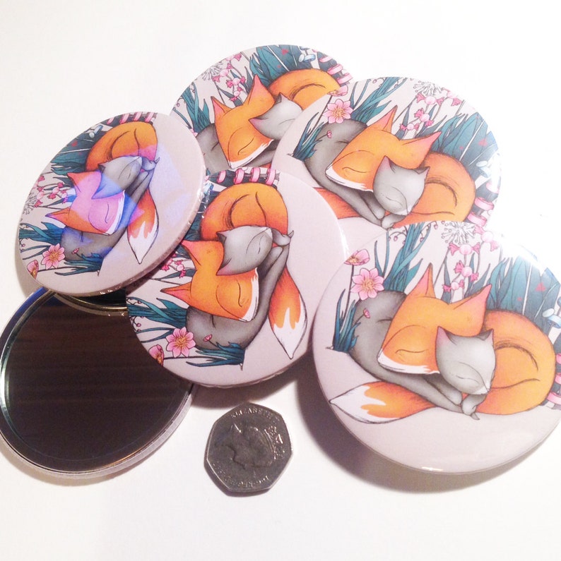 Cat Birds Pocket Mirror - Cats Bell Jar Birds Sewing Accessories ...