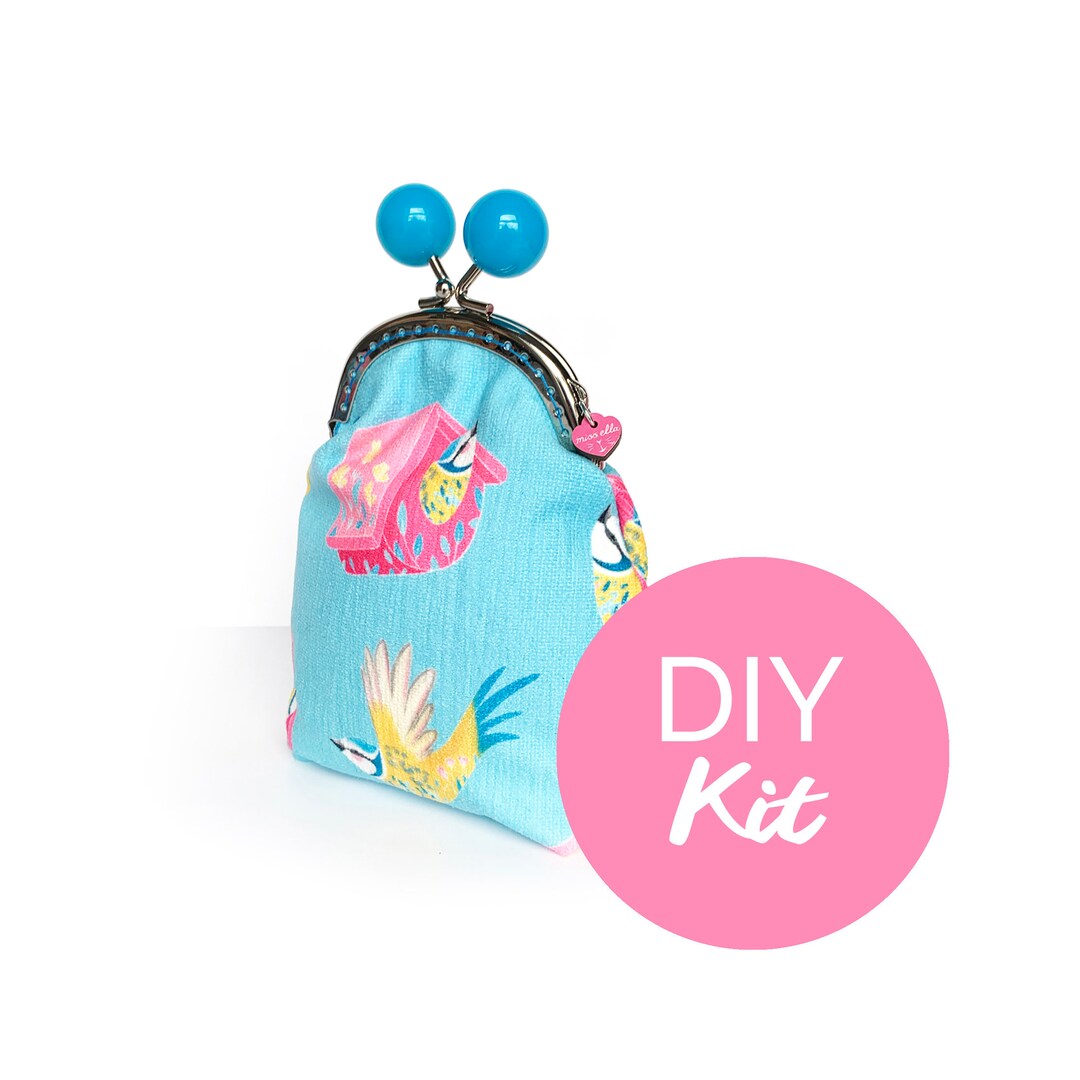 DIY KIT Blue Tit SMALLER Bobble Purse Purse Bag Birds Bird - Etsy