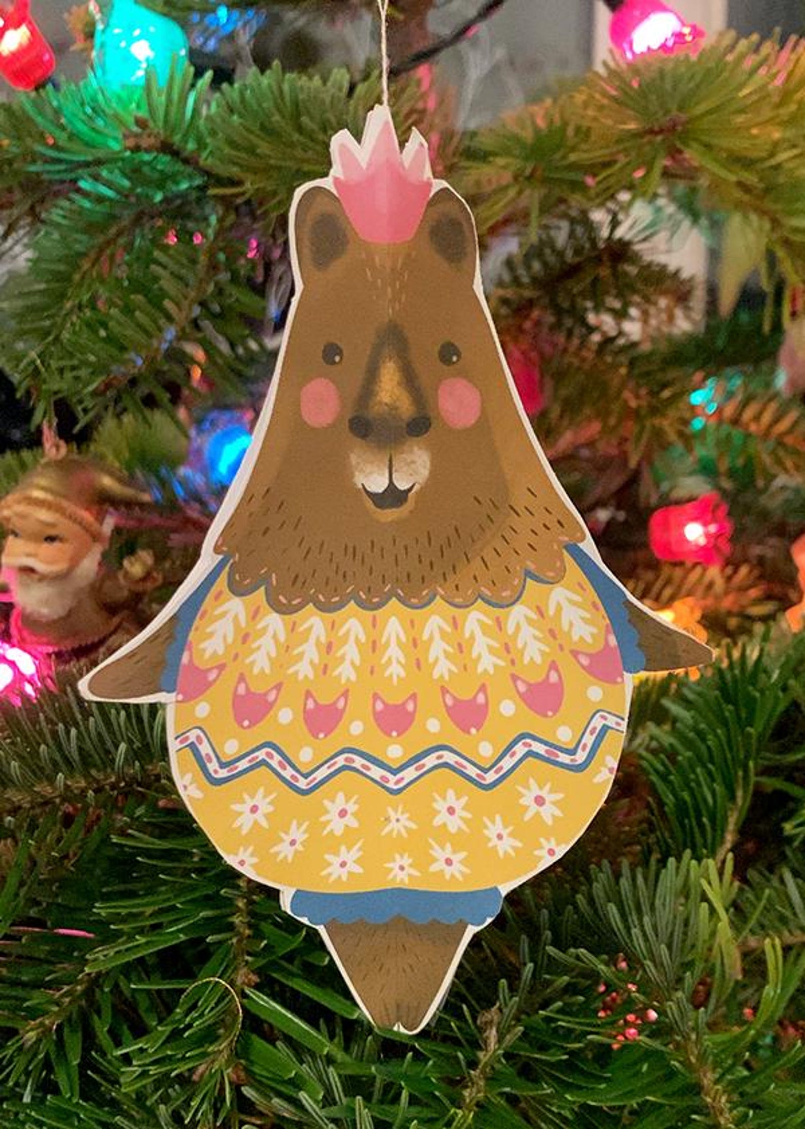 Capybara Christmas Decoration - DOWNLOAD Printable Pdf Card Craft Paper ...