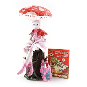 Mushroom Dolly DIY KIT - Patience the Mushroom Girl With 20 Zen Cards of Hope - Sewing Kit Doll ...