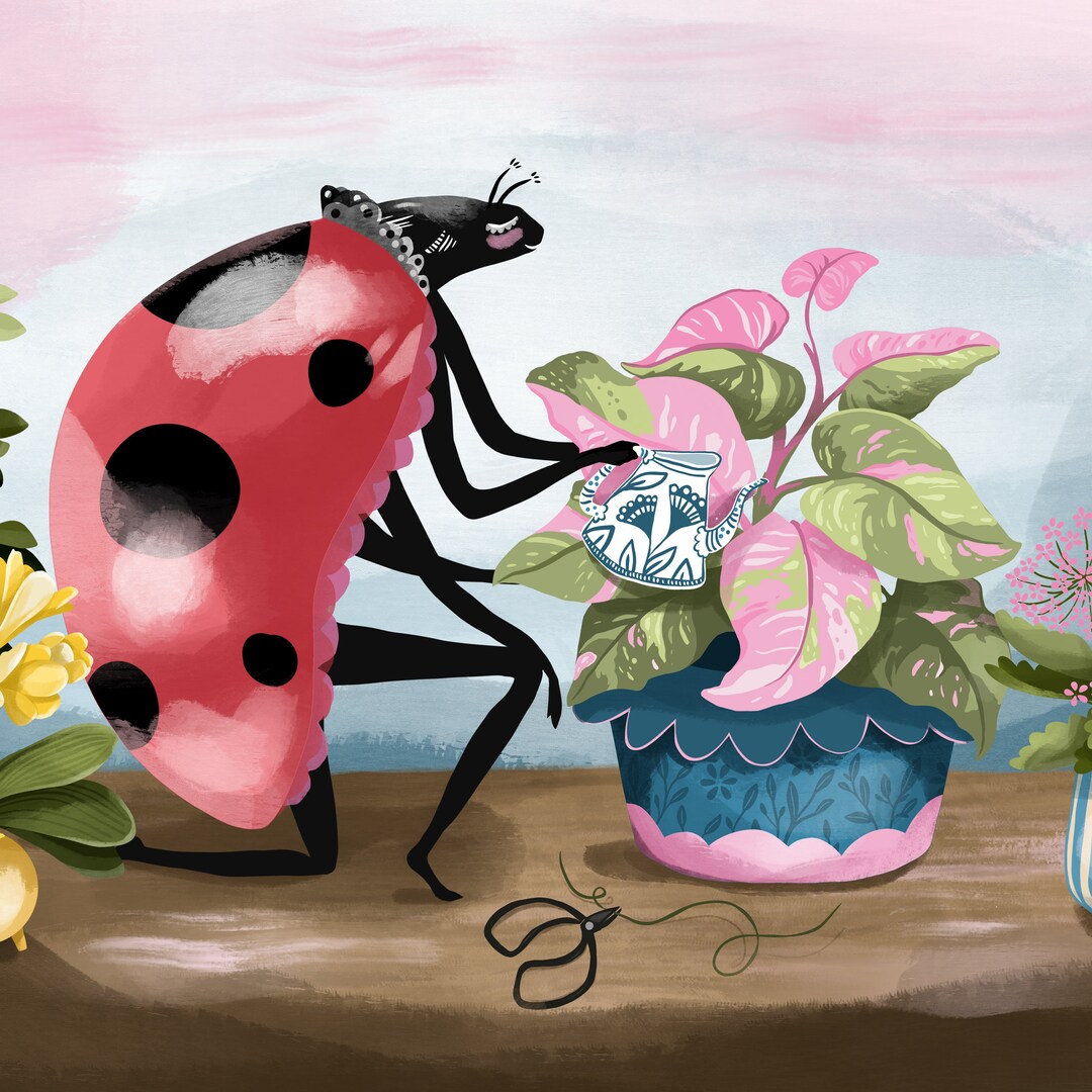 Plant Ladybird Art Print Illustration A4 / A3 / A5 / 8 X 10 Ladybug - Etsy