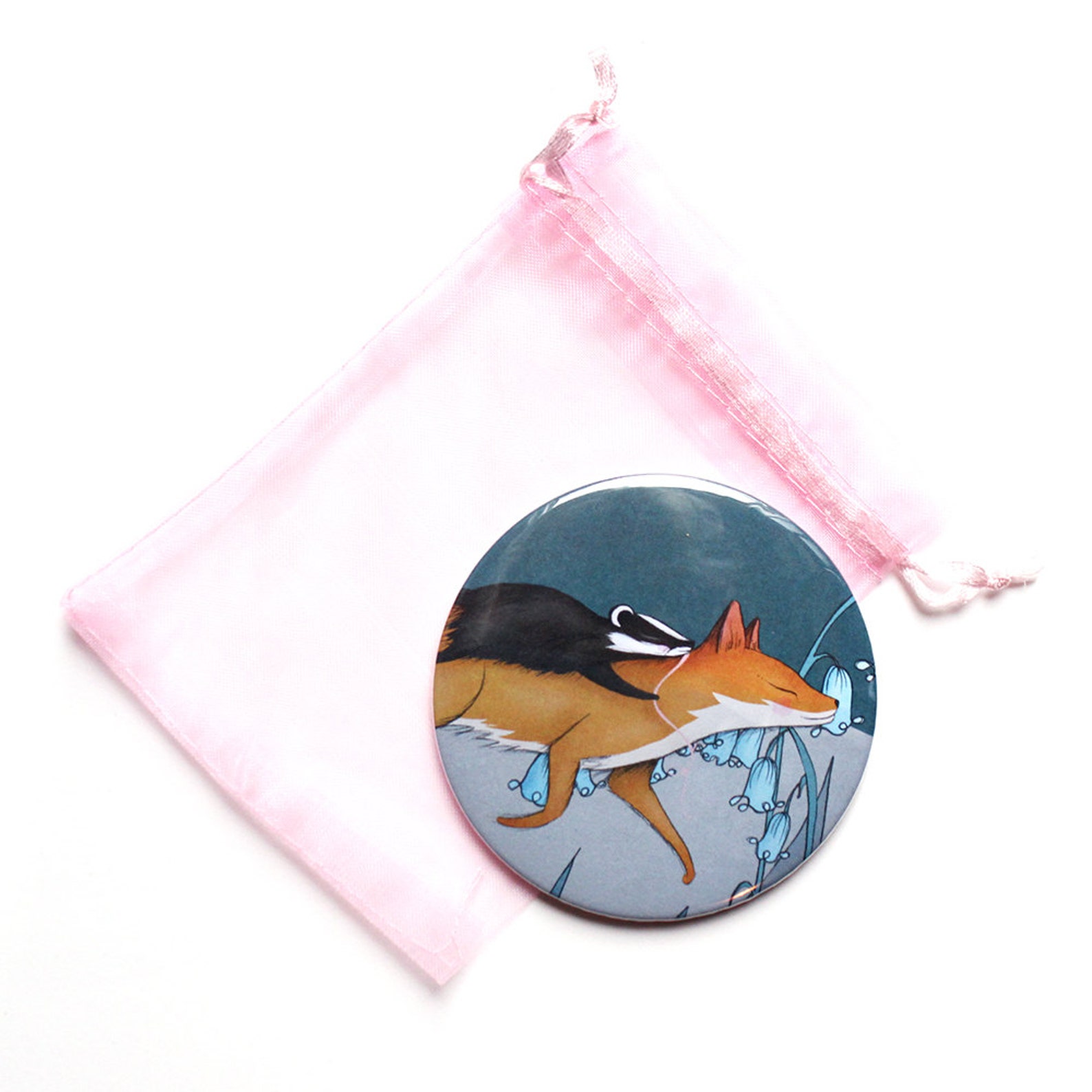 Fox Badger Pocket Mirror Foxes and Badger Accessories | Etsy