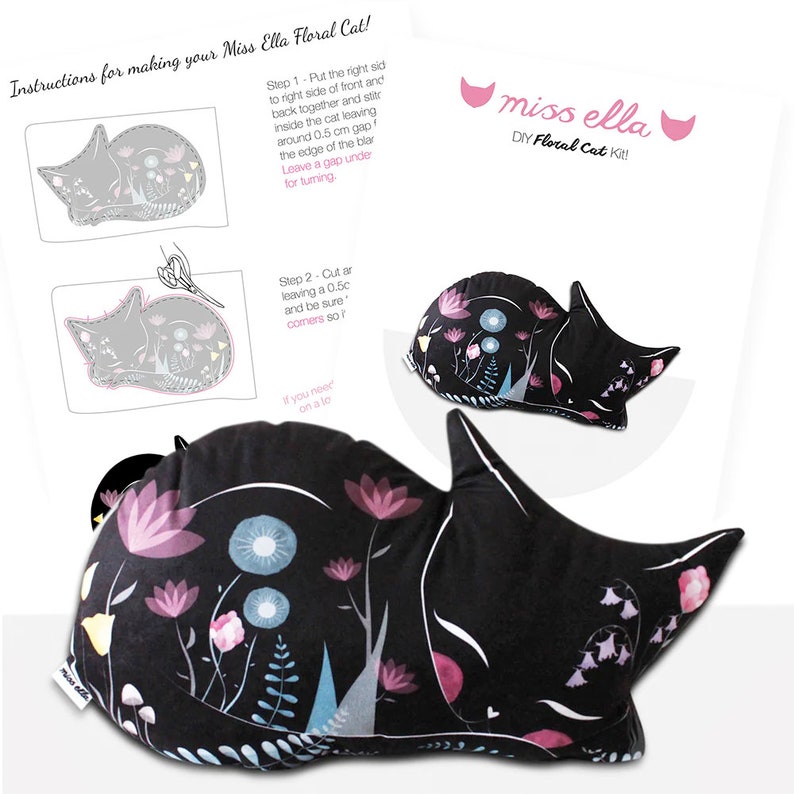 DIY Cat KIT Easy Craft Sewing Kit for Cat Lovers Black or - Etsy UK