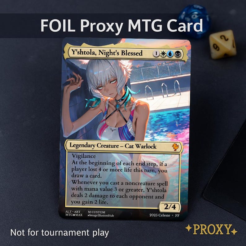 Y'shtola,night's Blessed Foil Proxy: MTG X Final Fantasy Alt Art, Card ...