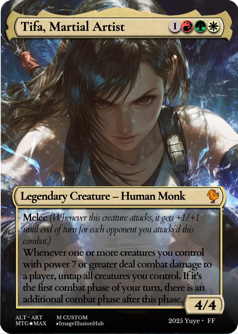 Tifa, Martial Artist Foil Proxy Card, Alt Art MTG Edh/commander - Etsy