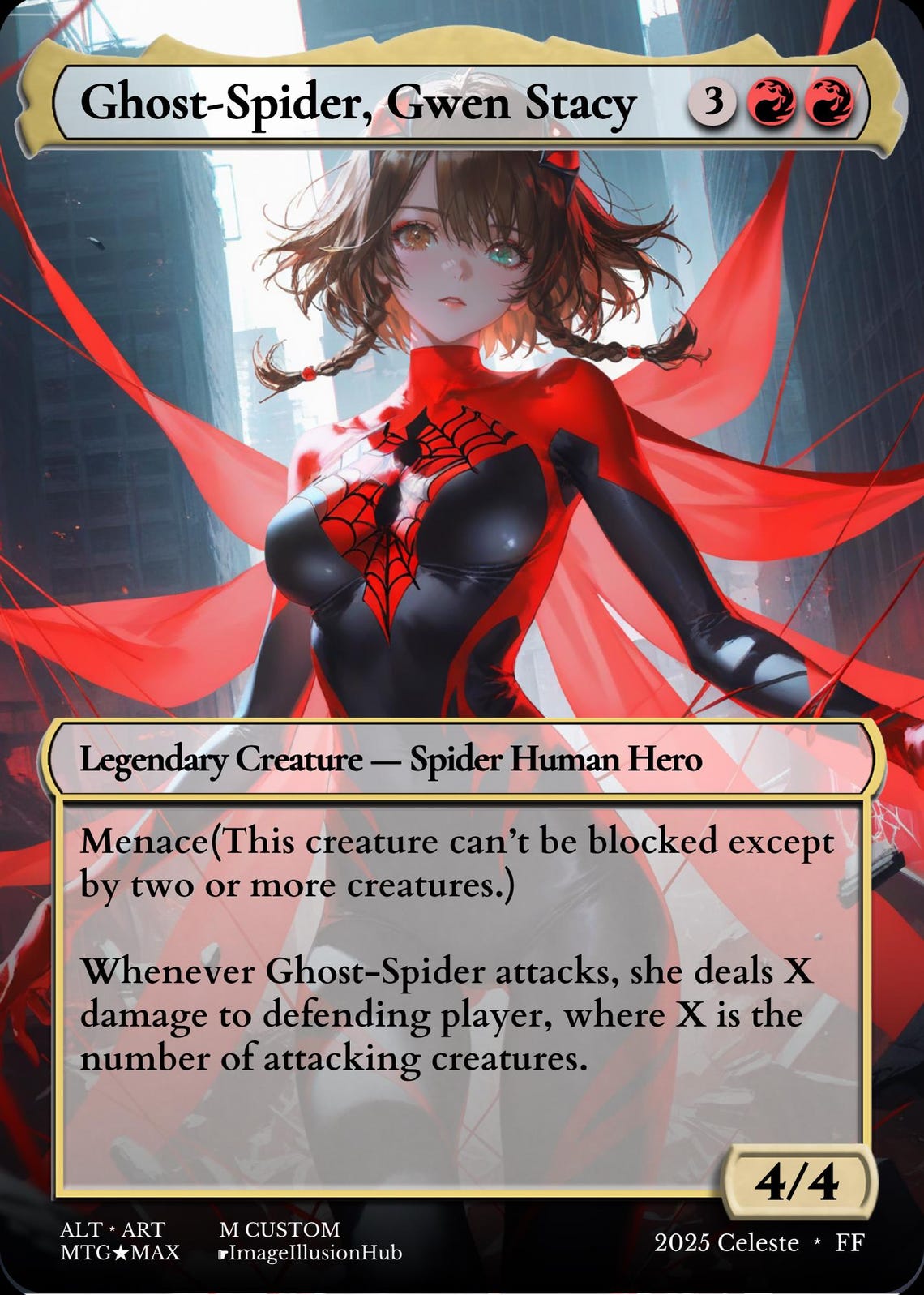 Ghost-spider, Gwen Stacy Foil Proxy: MTG X Final Fantasy Alt Art, Card ...