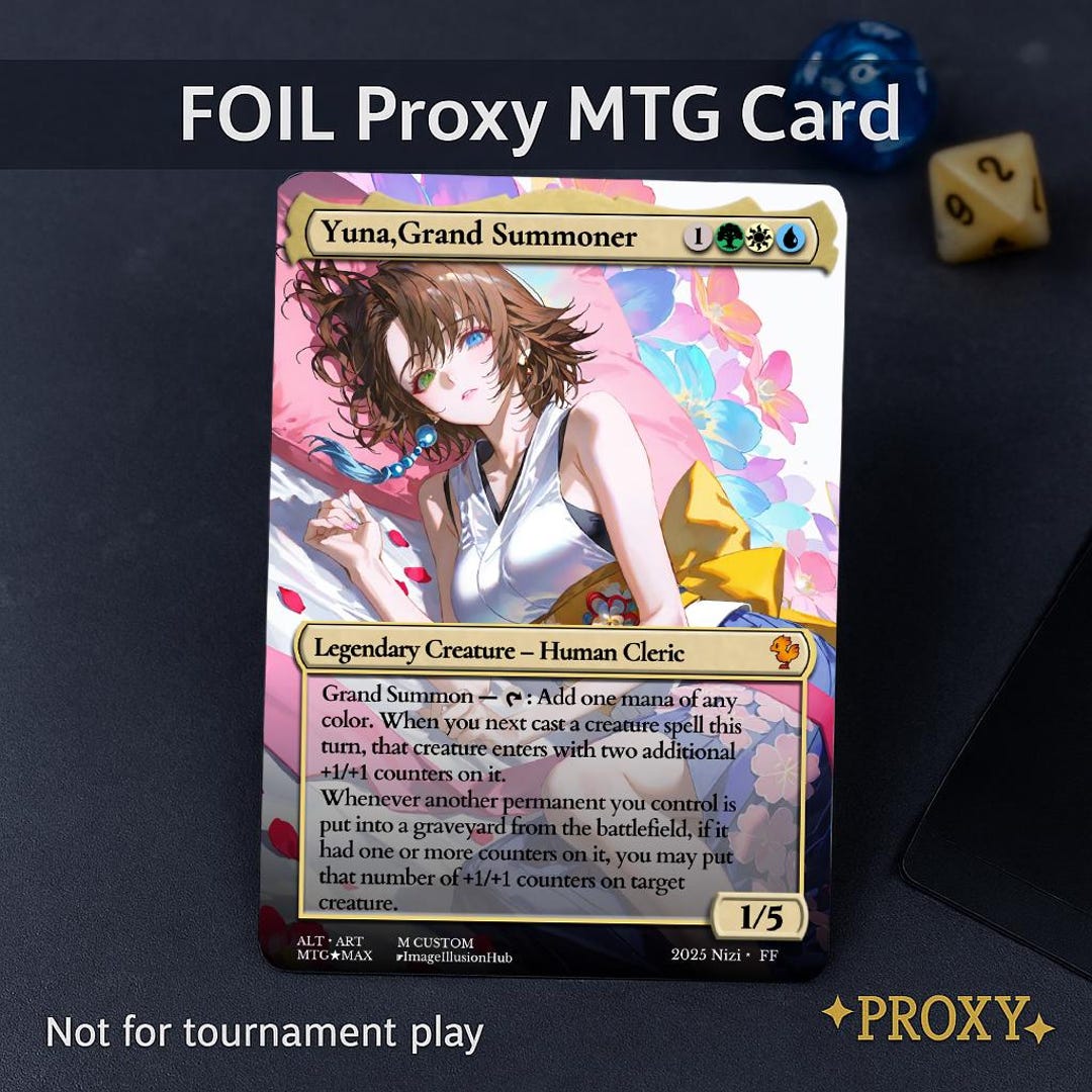 Yuna Grand Summoner Proxy – Anime Waifu MTG Proxy Card, Alt Art EDH ...