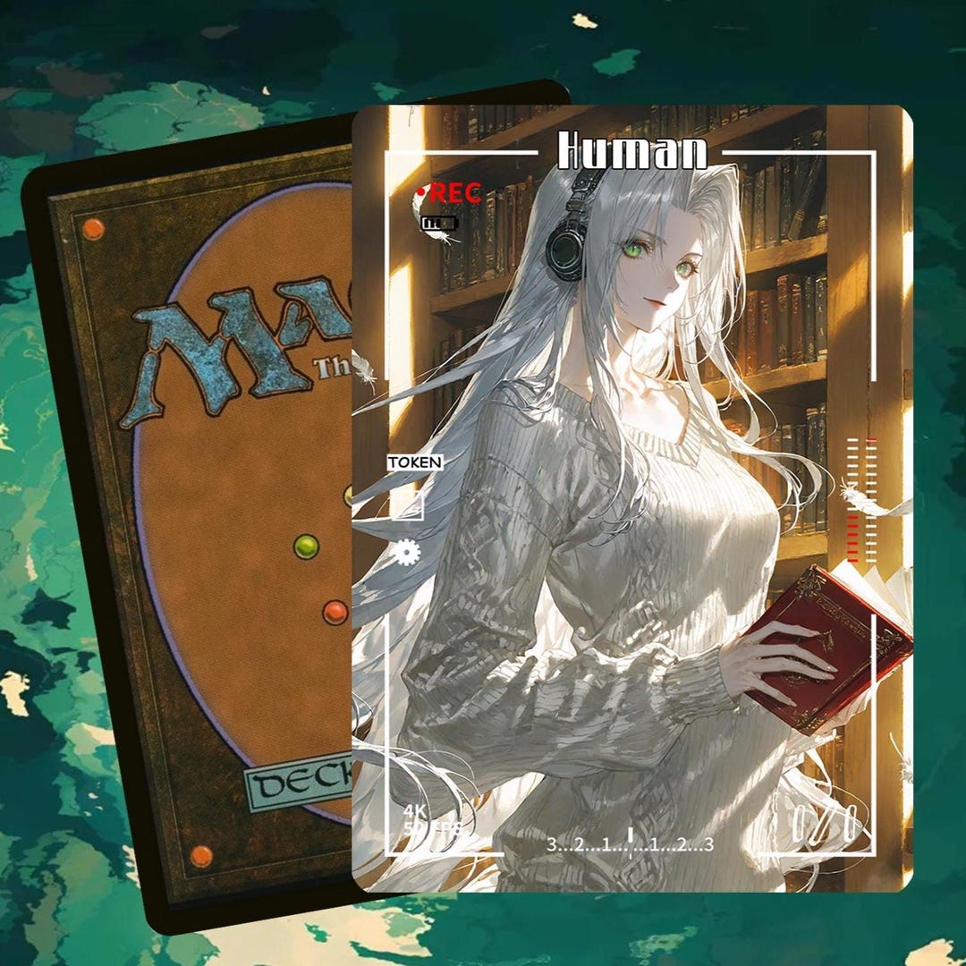 MTG Human Token 1/1 , Anime Waifu Art, Alt-art Token for Edh/commander ...