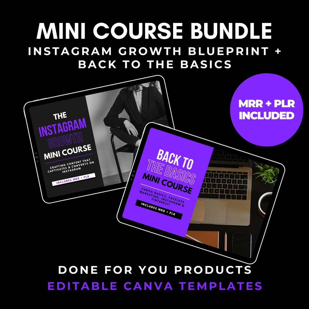 Instagram Growth Blueprint + Back to the Basics - Mini Course Bundle PLR MRR Master Resell ...