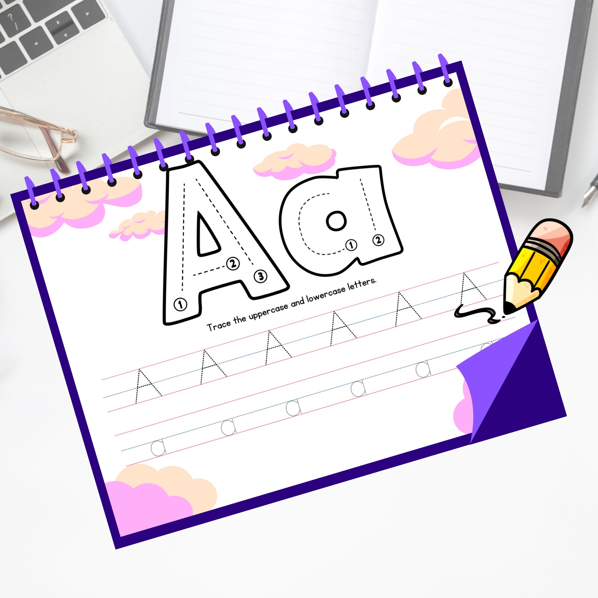 Cloud Design Alphabet Worksheets for Kids BOYS AND GIRLS Preschool ...