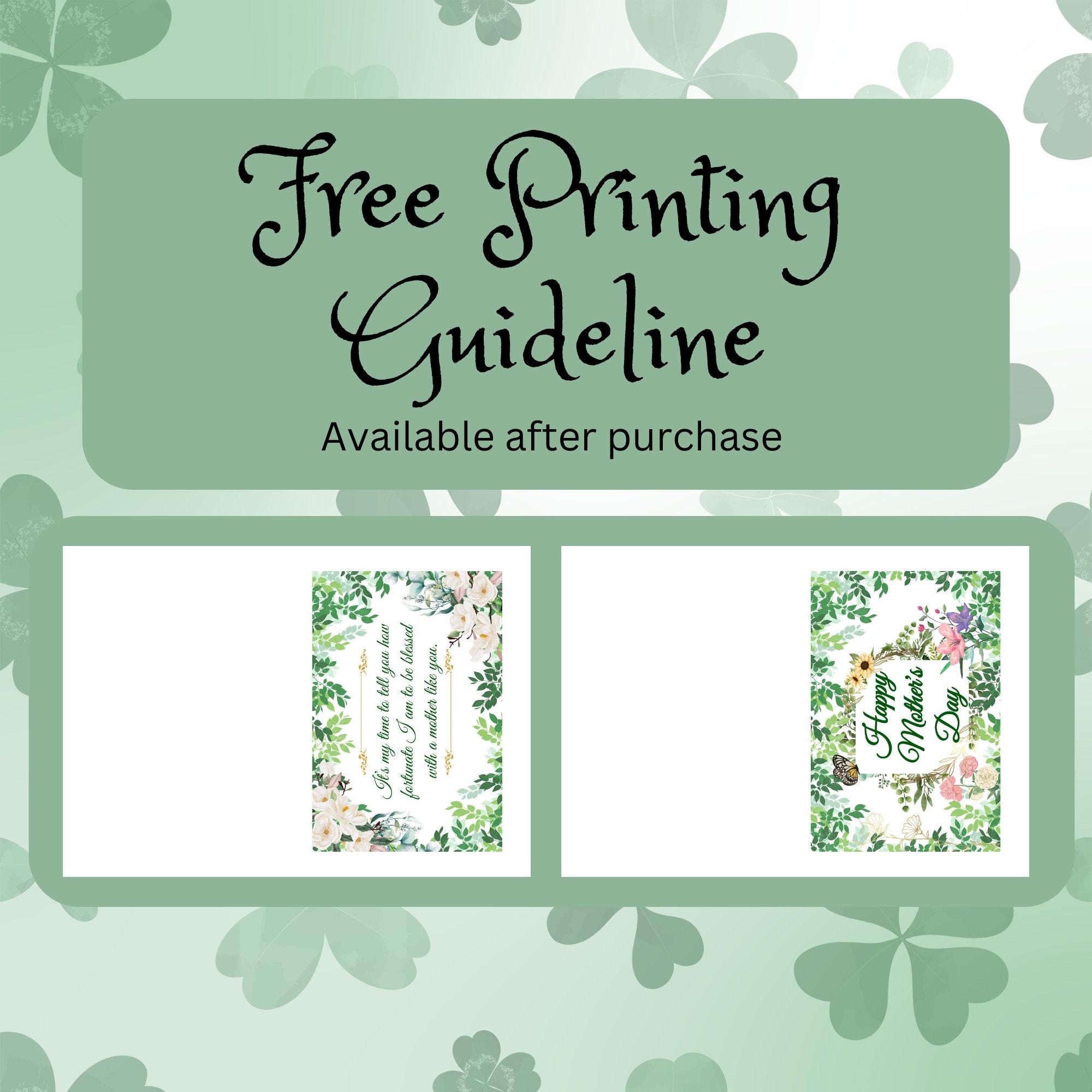 Instant Download Printable Leafy Green Garden Like Mother's Day ...