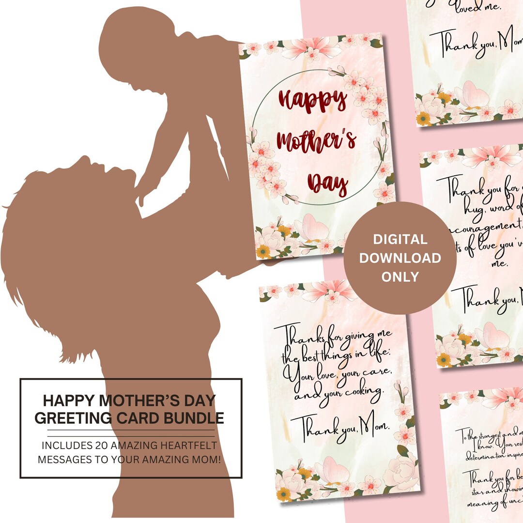Printable Floral Happy Mother's Day Greeting Card With a Message/letter ...