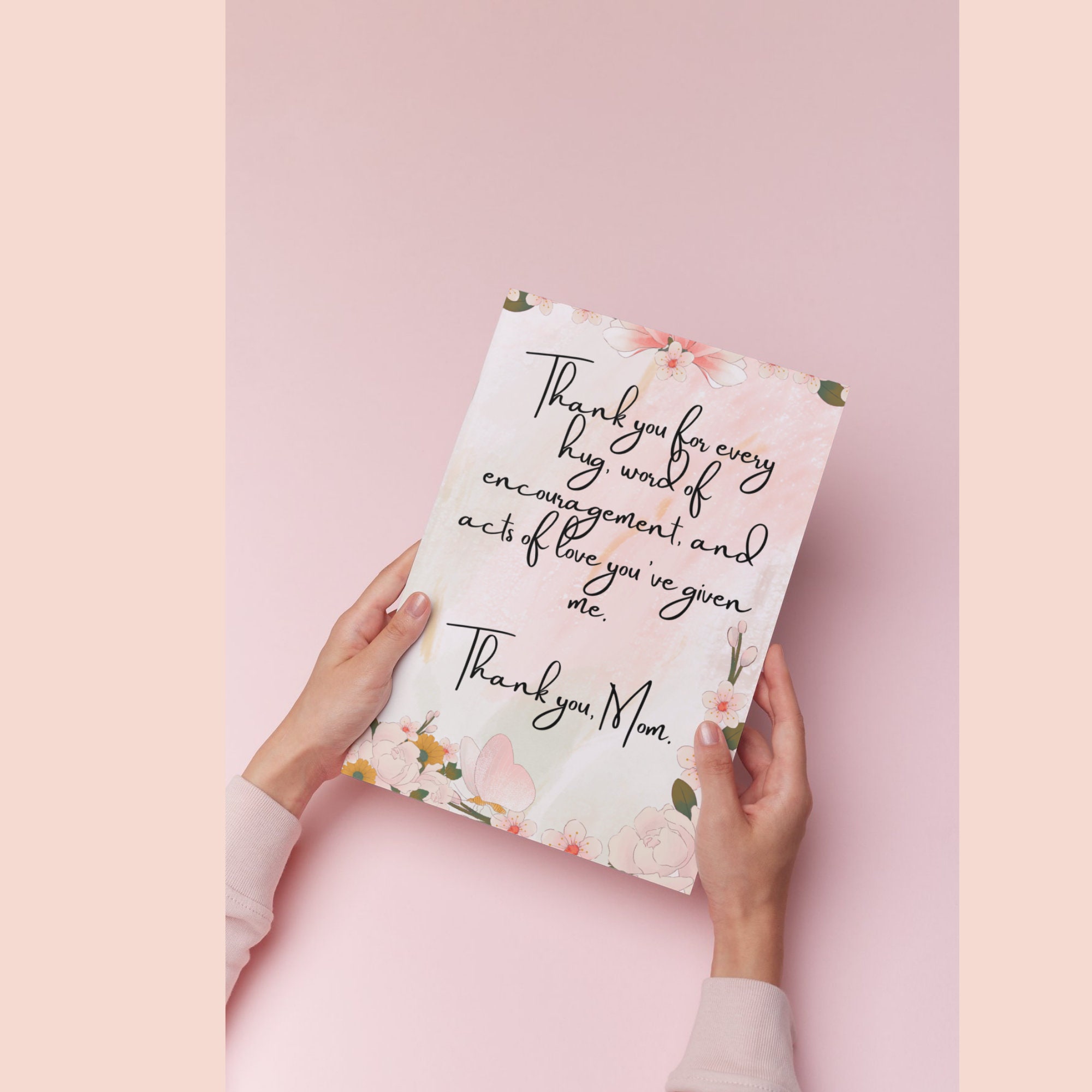 Printable Floral Happy Mother's Day Greeting Card With a Message/letter ...