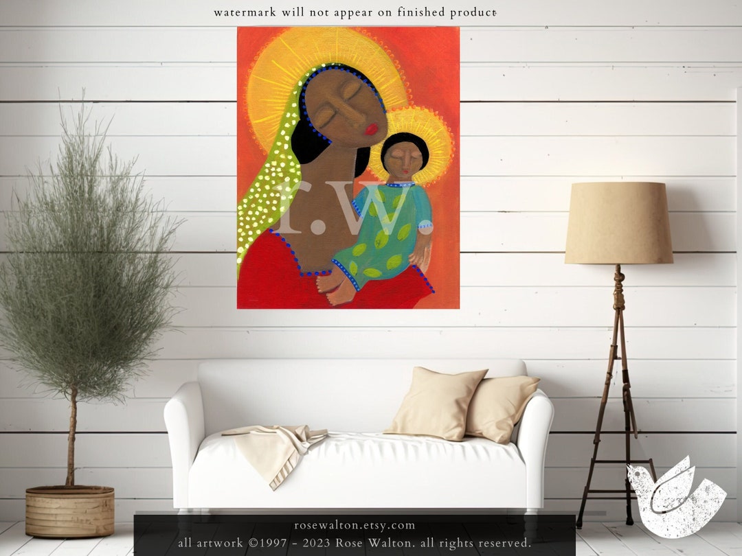 The African Madonna by Rose Walton Folk Art Painting Religious Art ...