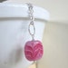 Pink Glass Necklace Hot Pink Glass Pale Pink Glass Silver - Etsy