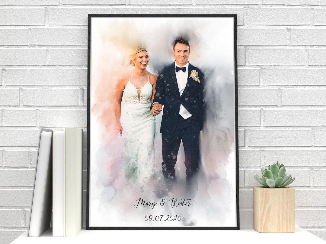 Personalized Couple Portrait, Custom Portrait From Photo, Personalized ...