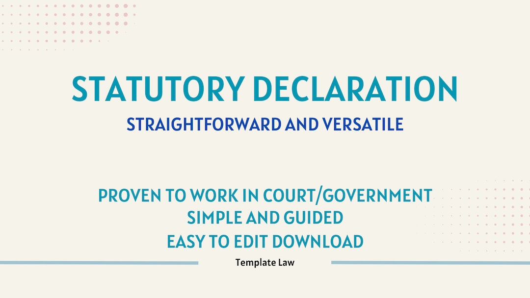 Statutory Declaration - Template - Etsy UK