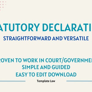 Statutory Declaration - Template - Etsy UK