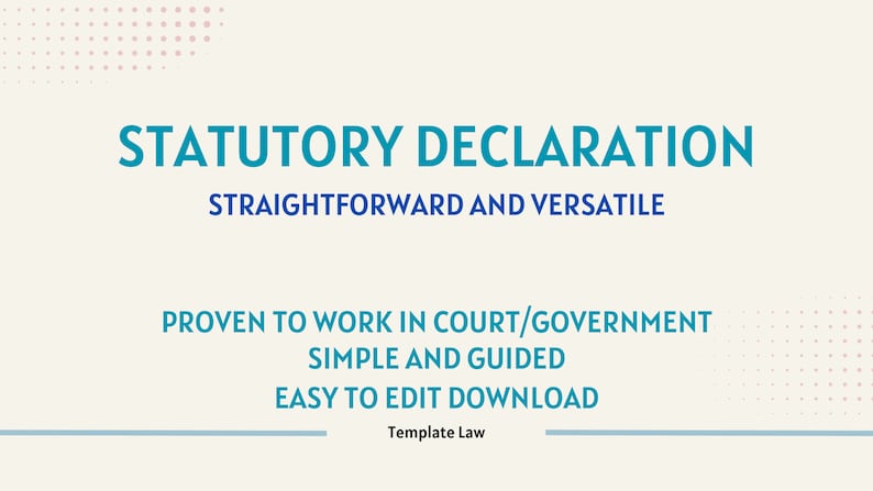 Statutory Declaration - Template - Etsy UK