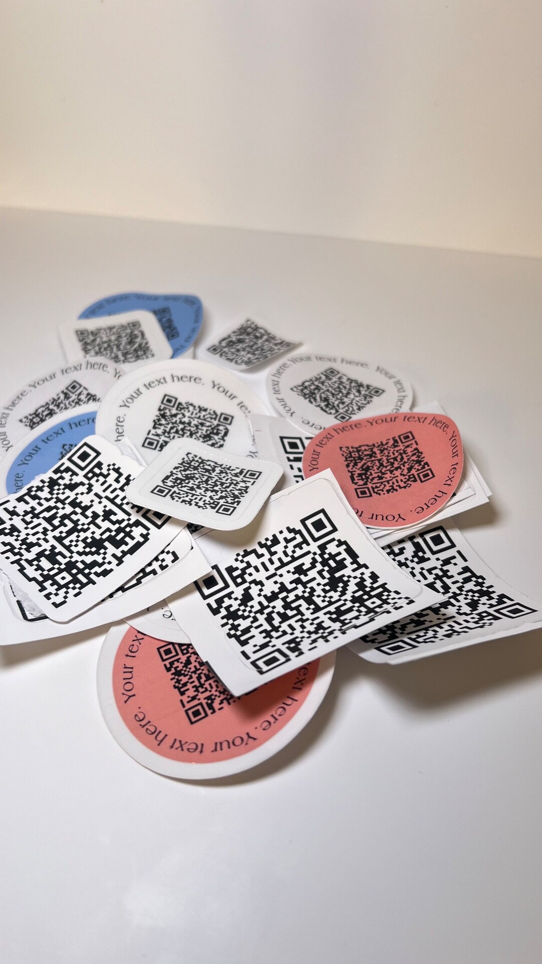 Custom QR Code Stickers With Text - Etsy