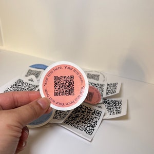 Custom QR Code Stickers With Text - Etsy