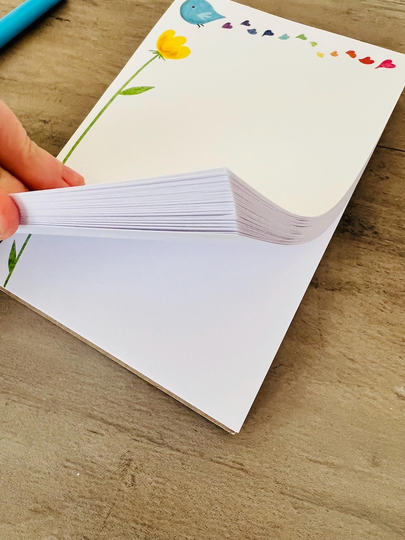 Peace Bird Rainbow Hearts Notepad 100 Sheets of Colorful Fun - Etsy