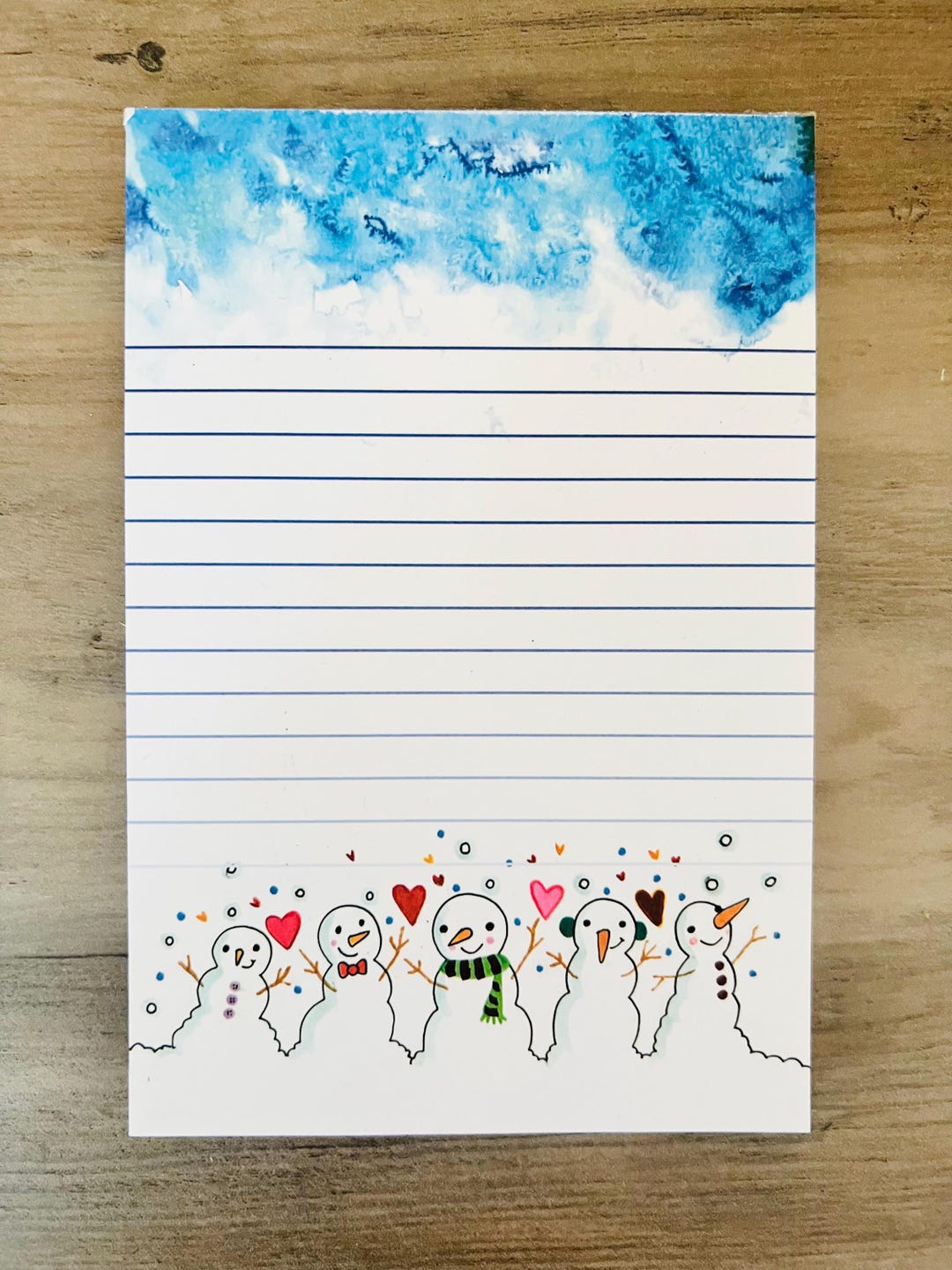 Snowmen Joy Lined Notepad 50 Sheets of Fun Original Lauren Ingraham ...