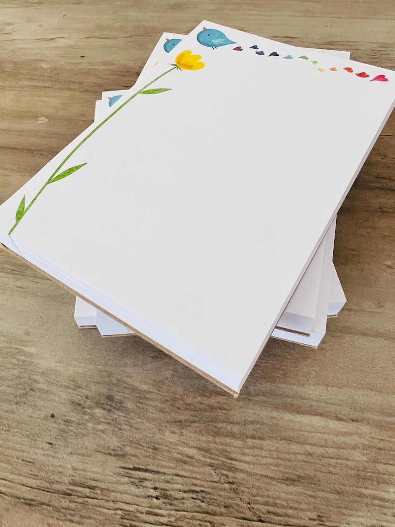 Peace Bird Rainbow Hearts Notepad 100 Sheets of Colorful Fun - Etsy