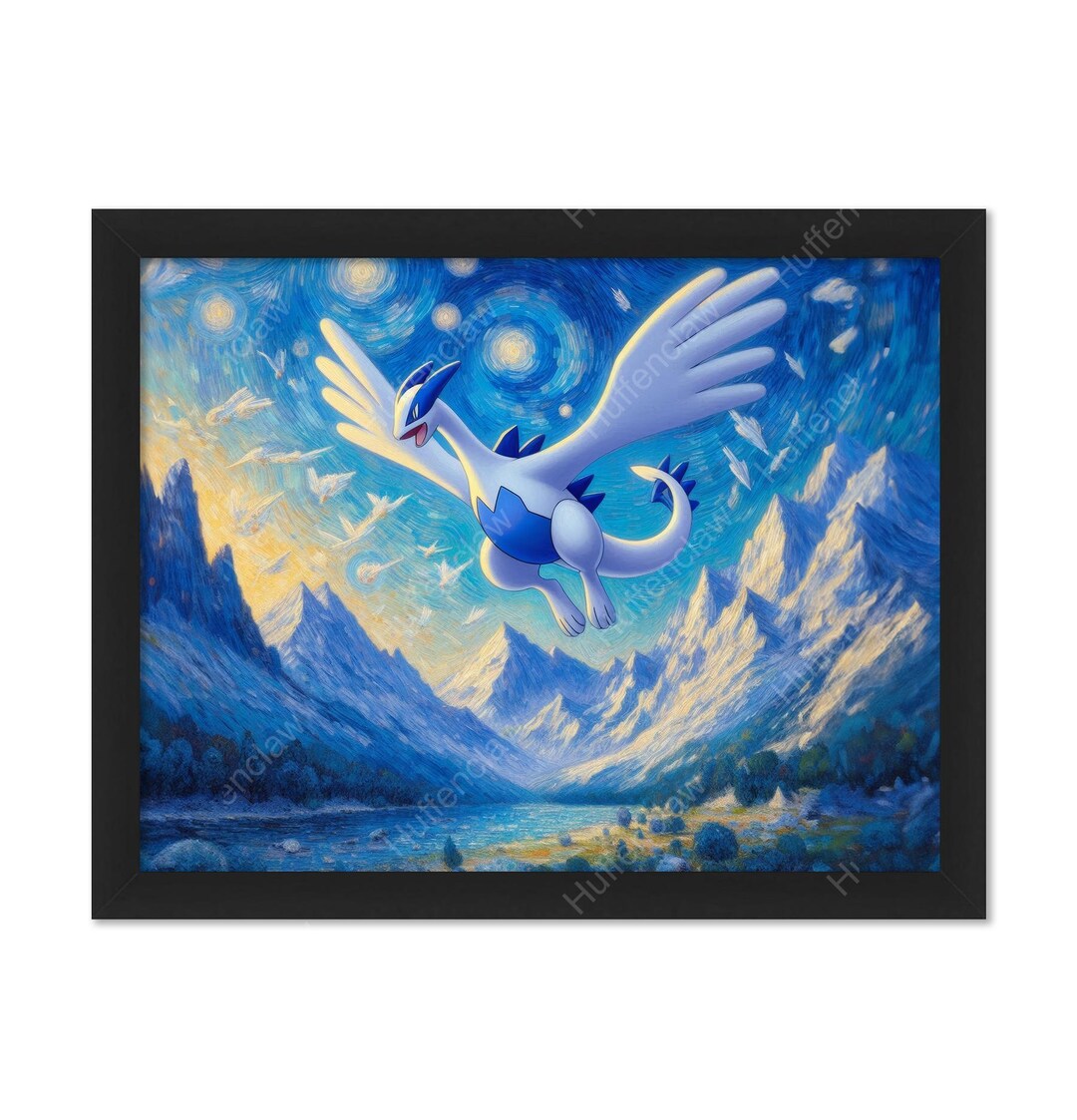 CUSTOM Lugia Fine Art Posters Unique Art Prints and Gift Pokémon Wall ...