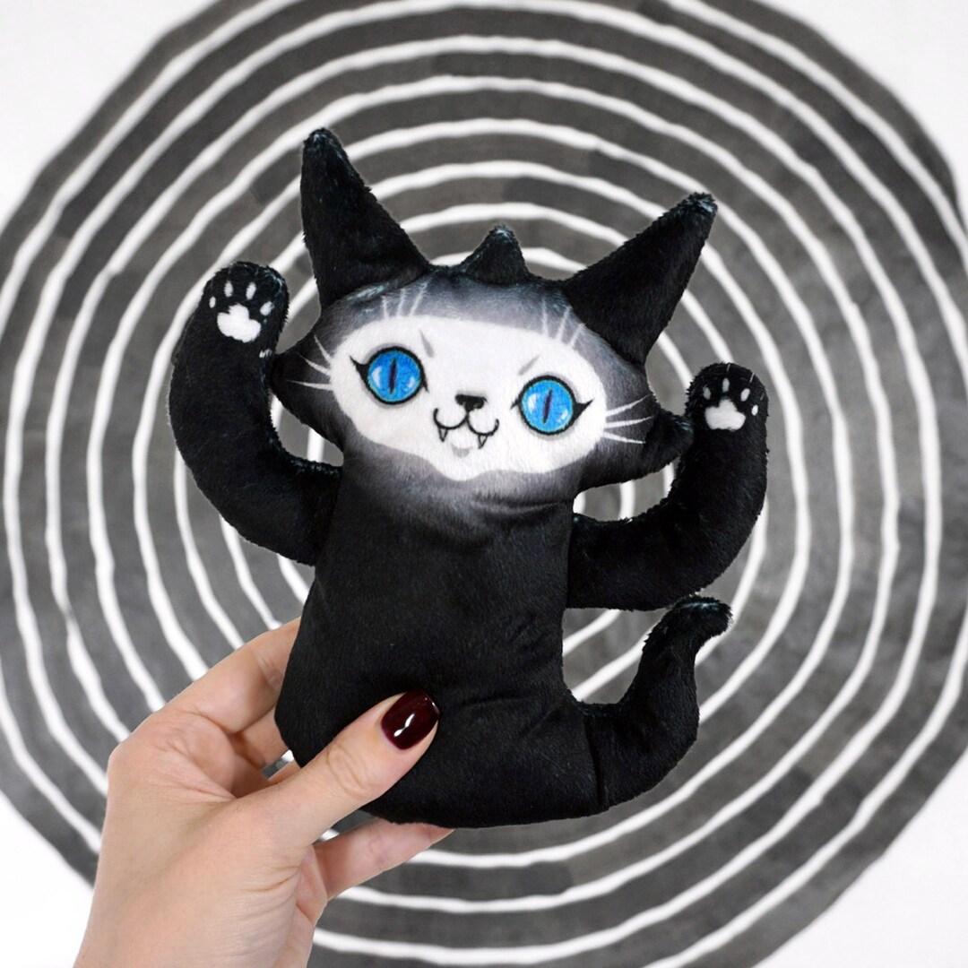 Ghost Cat Plush Toy Spooky Cute Doll With Blue Eyes Comes - Etsy