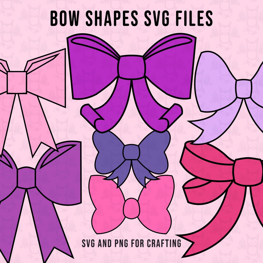 Bow Shapes Digital Files SVG and PNG, Pretty Bows, Digital Files for ...