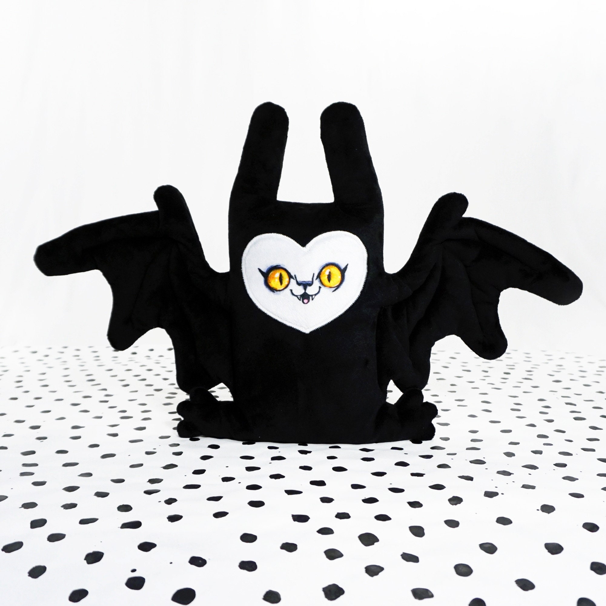 perfect for cuddling -BLPOOAK705 gray bat with a cute face with green ...