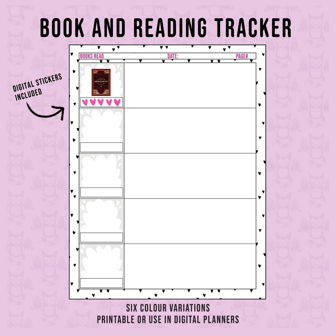 Book Tracker - Printable or Digital Planners, Reading Log, Book Reading ...