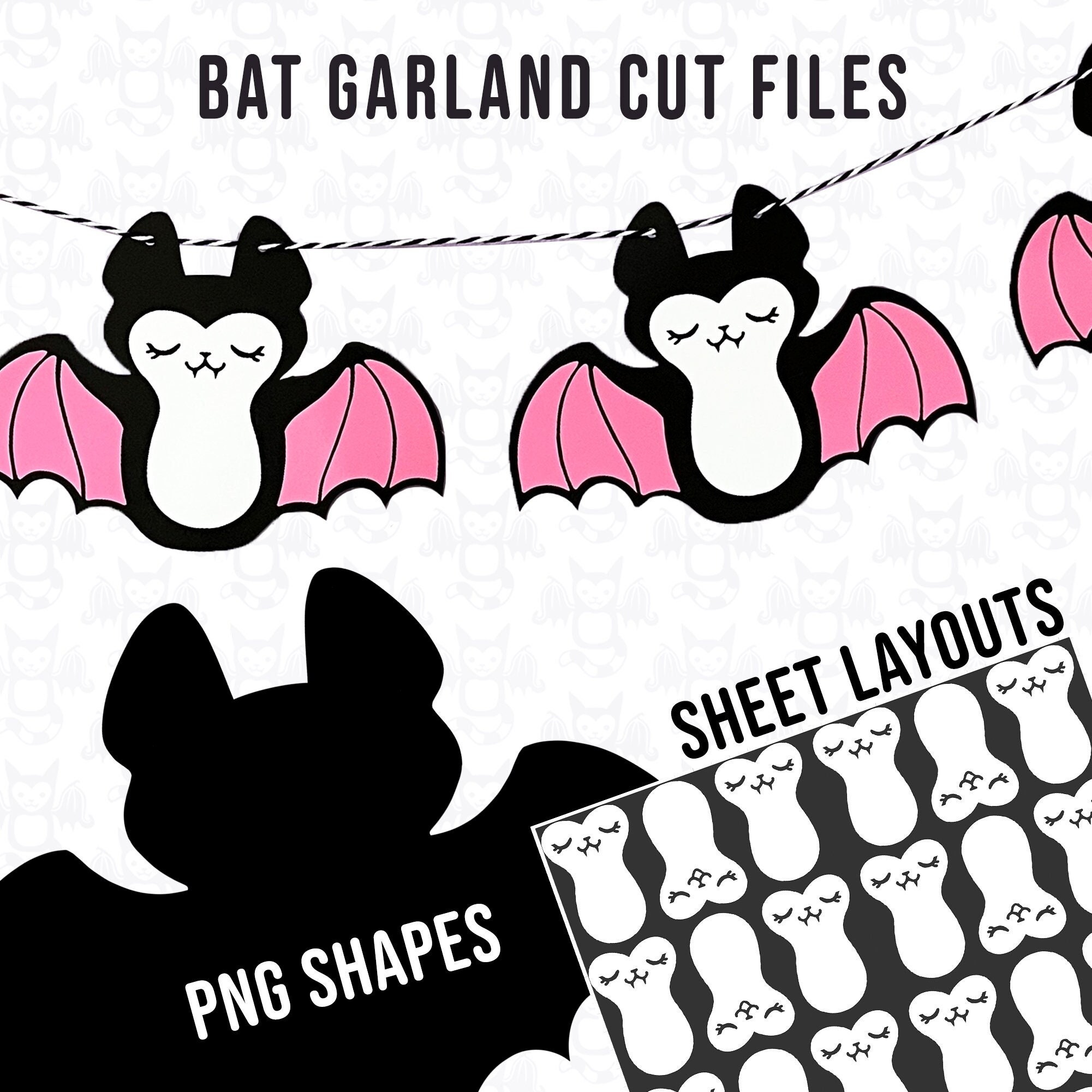 Bat Garland Digital Project - Make Your Own Paper Bat Garland for ...