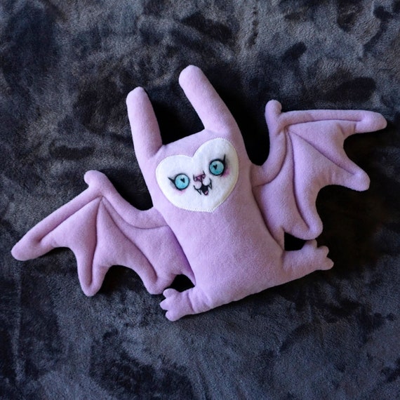 perfect for cuddling -BLPOOAK705 gray bat with a cute face with green ...