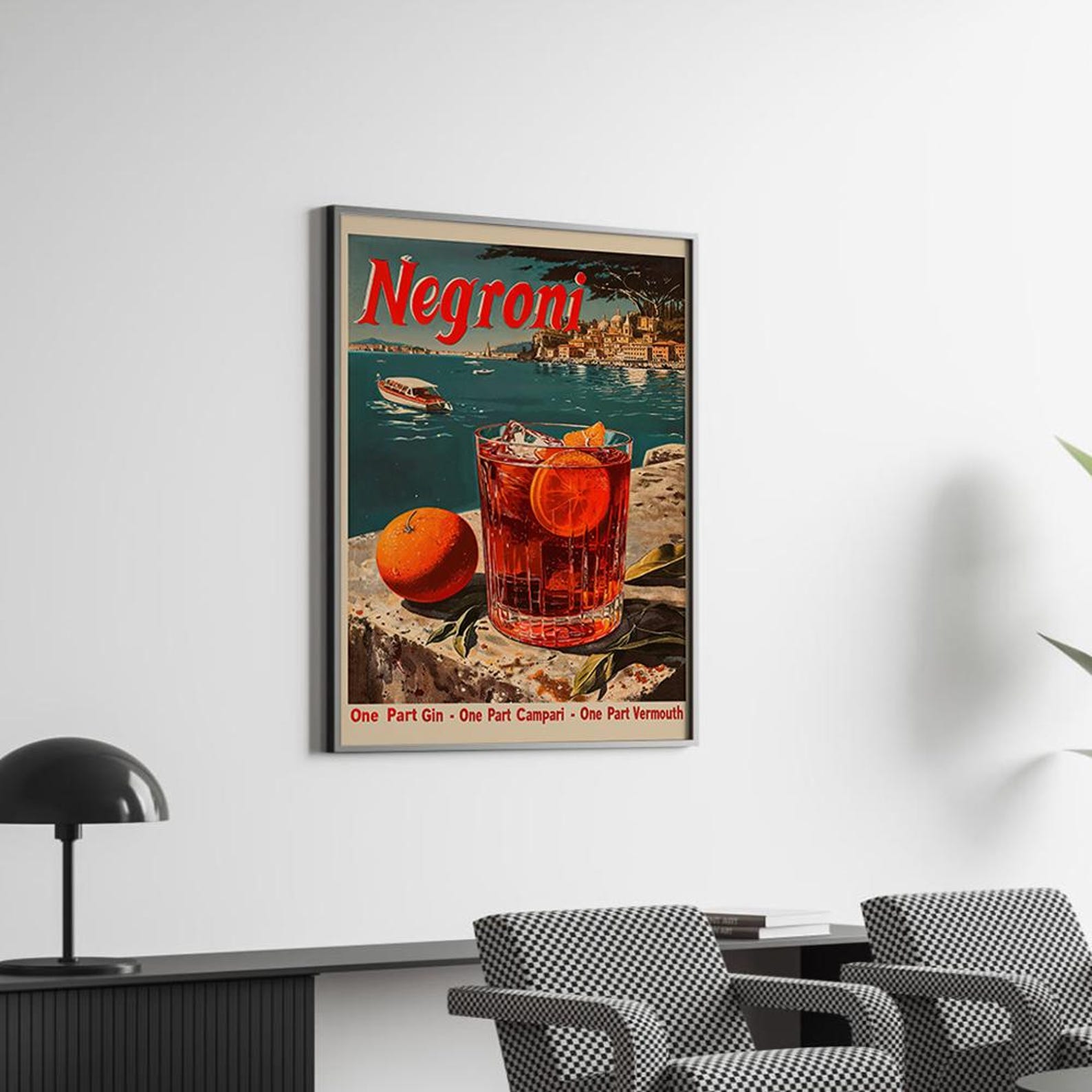 Classic Negroni Cocktail Vintage Style Posters,canvas Poster Printing ...