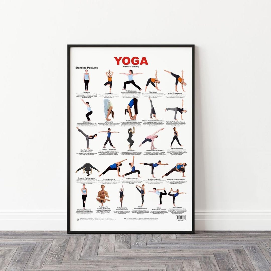 Yoga Poster Classic Yoga Poses, Yoga Wall Art, Yoga Poses Art, Yoga ...