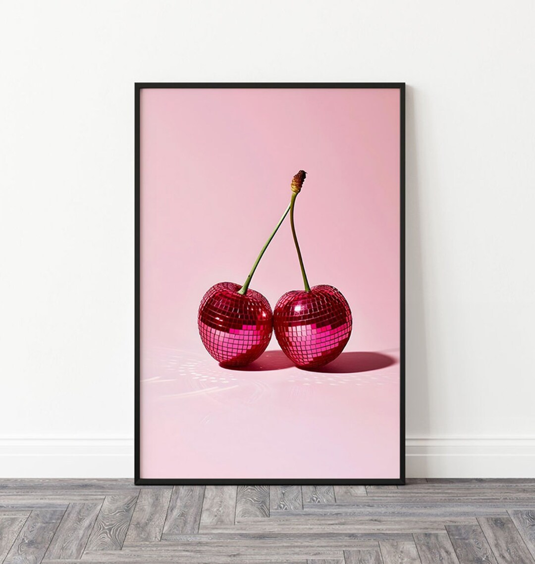 Cherry Disco Ball Poster,canvas Poster Printing, Art Printing, Home ...