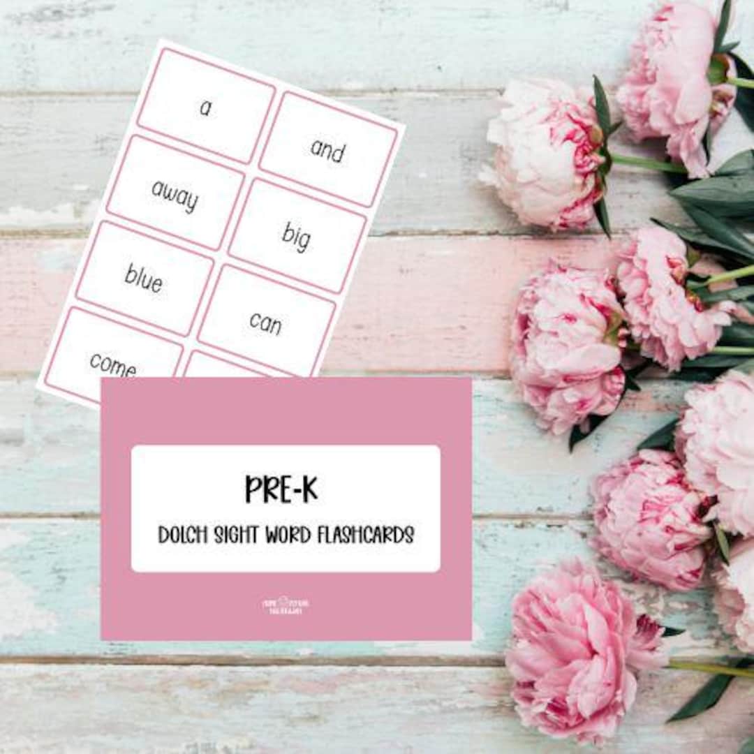 Pre-k Dolch Sight Word Flashcards - Etsy