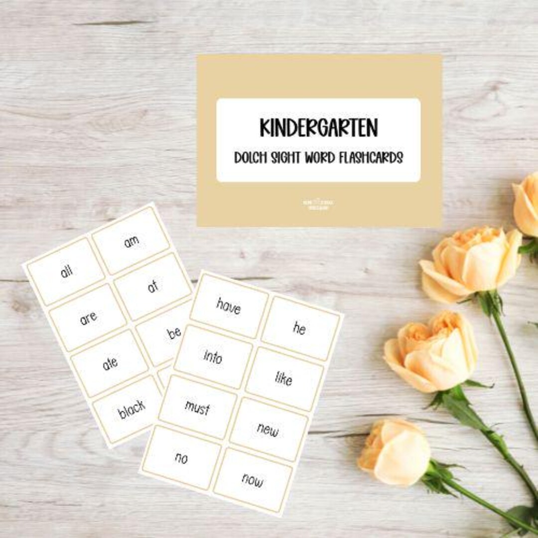 Kindergarten Dolch Sight Word Flashcards - Etsy