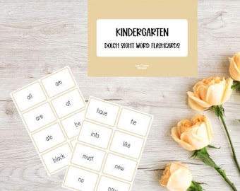 Kindergarten Dolch Sight Word Flashcards- Rainbow Border - Etsy