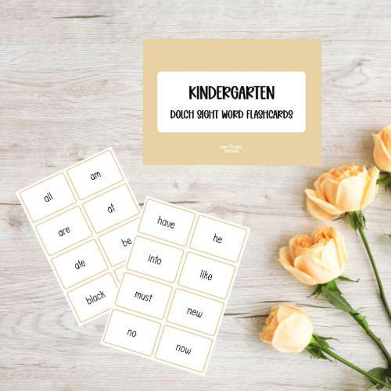 Kindergarten Dolch Sight Word Flashcards - Etsy