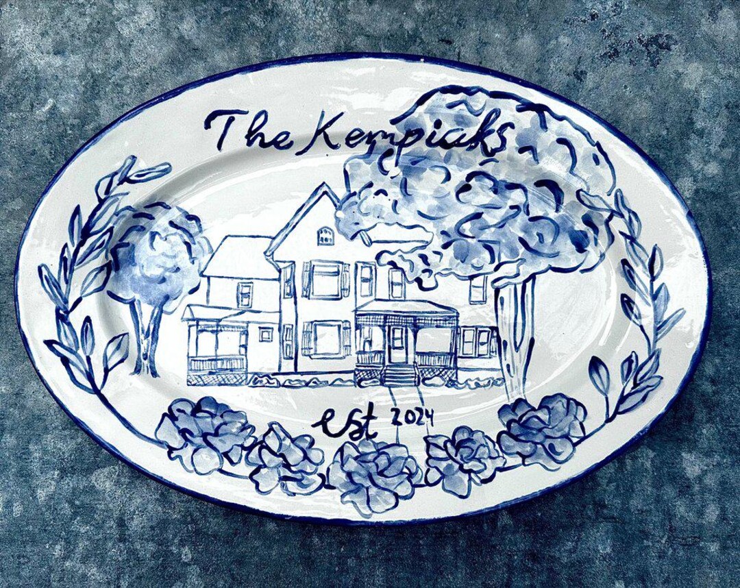 Custom Ceramic House Platter - Etsy