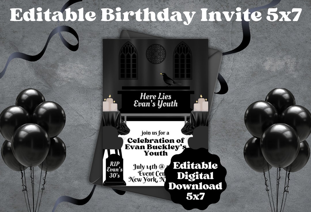 Digital and Print Funeral Birthday Party Invitation RIP Youth ...
