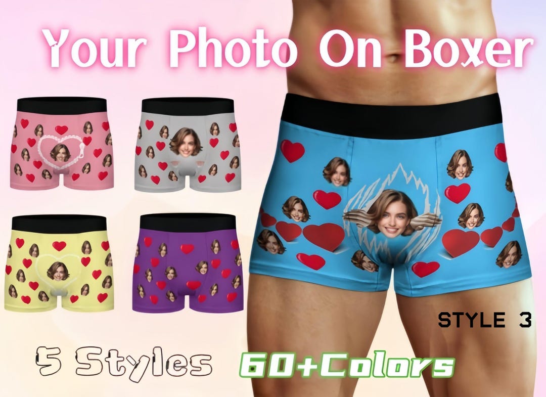 Custom Face Boxers for Husband Popular Anniversary Giftboxers With Face ...
