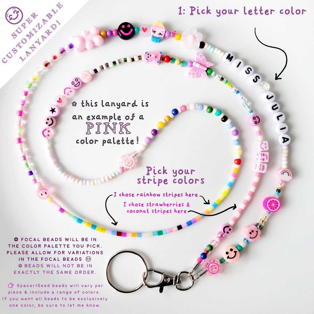 Lanyard for Teacher Customizable Beaded Lanyard Custom Gift - Etsy
