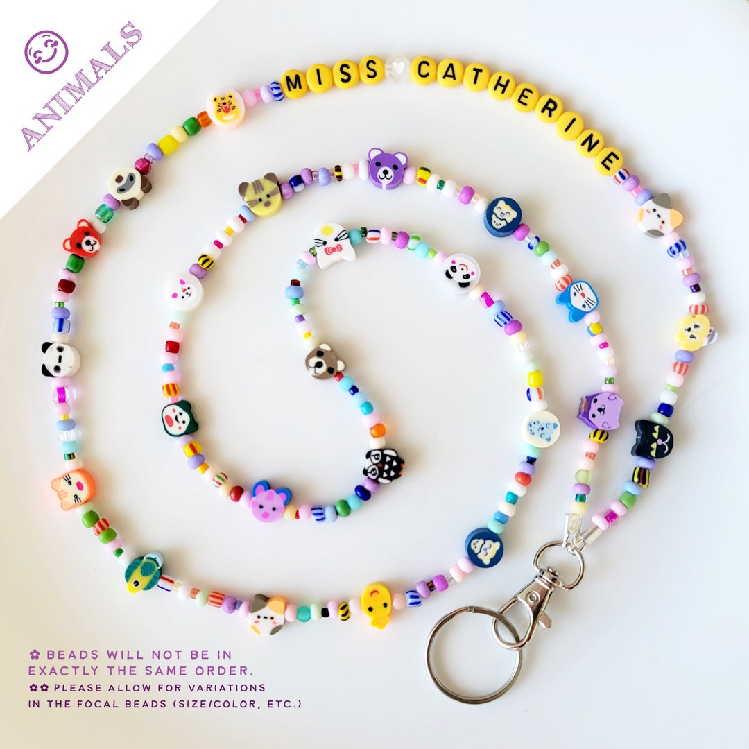 Lanyard for Teacher, Customizable Beaded Lanyard, Custom Gift ...