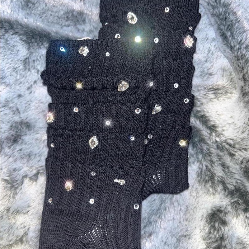 Rhinestone Socks - Etsy